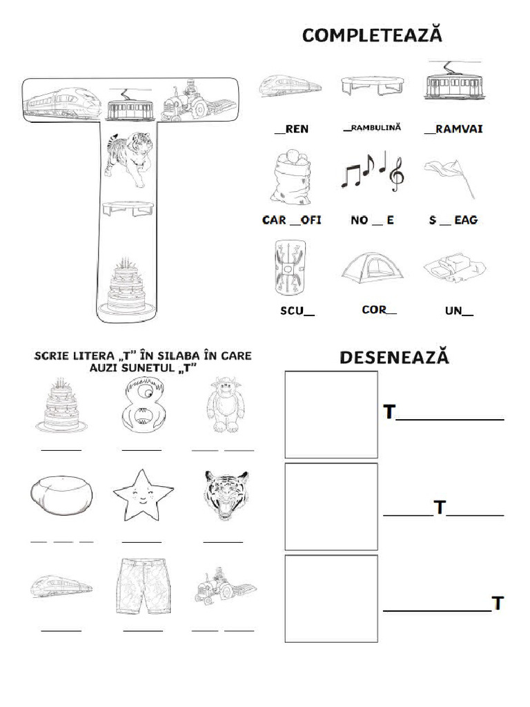 Sunetul Si Litera T | PDF