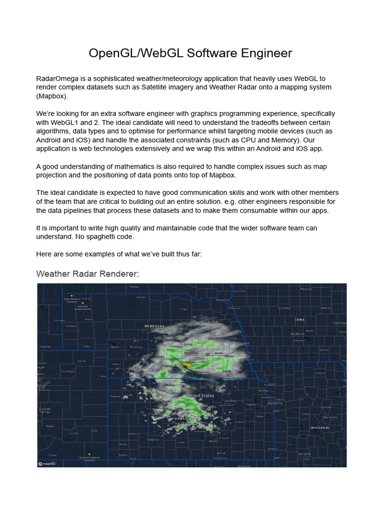 OpenGL - WebGL Software Engineer | PDF