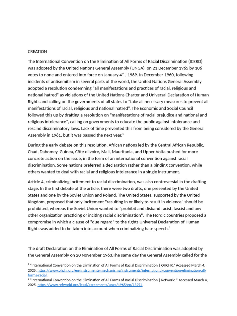 The International Convention On The Elimination of All Forms of Racial ...