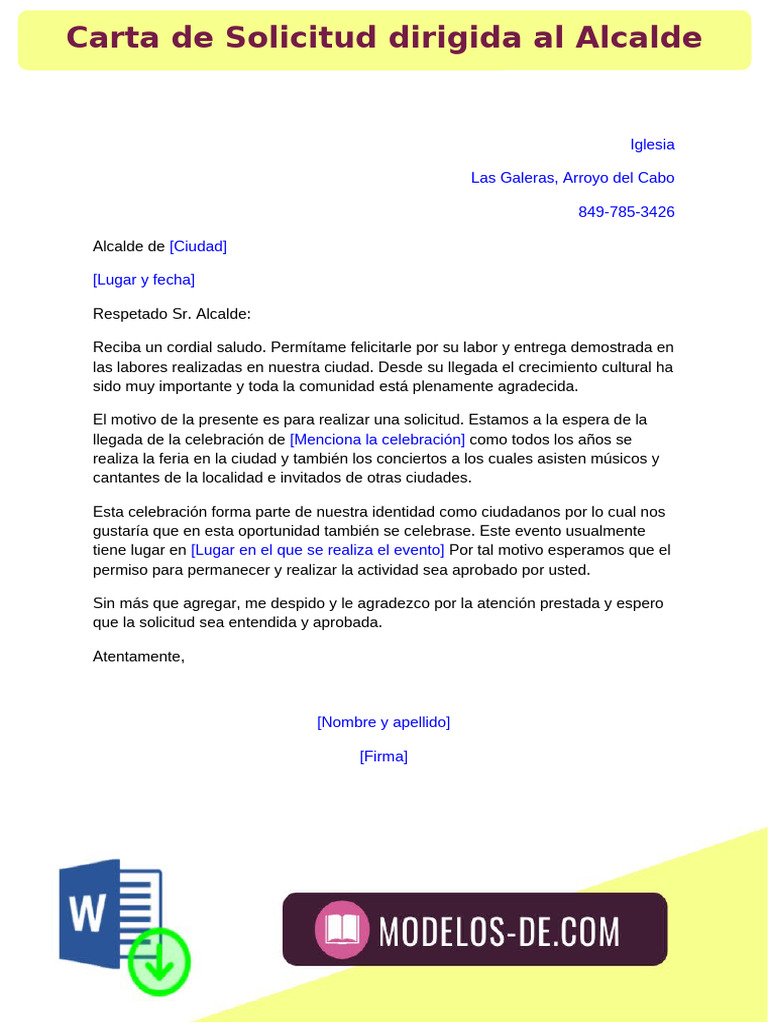 530621141-Modelo-Carta-de-solicitud-dirigida-al-alcalde-para-permiso | PDF