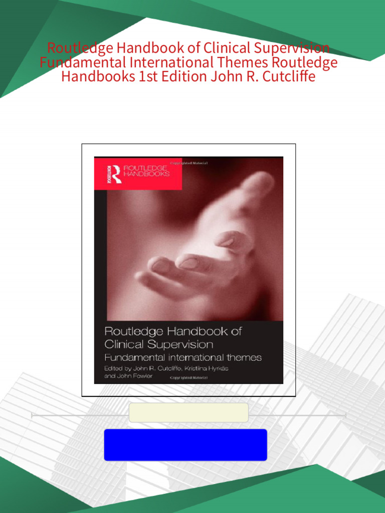Routledge Handbook of Clinical Supervision Fundamental International Themes Routledge Handbooks ...