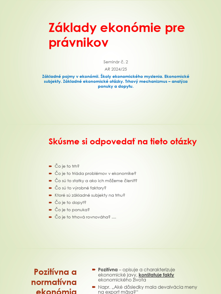 24 ZEP 2. S. Pojmy, dopyt, ponuka študenti | PDF