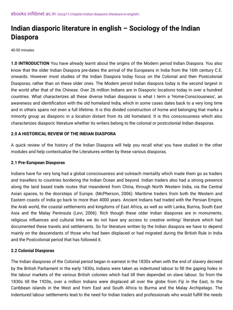 Indian Diasporic Literature Overview | PDF