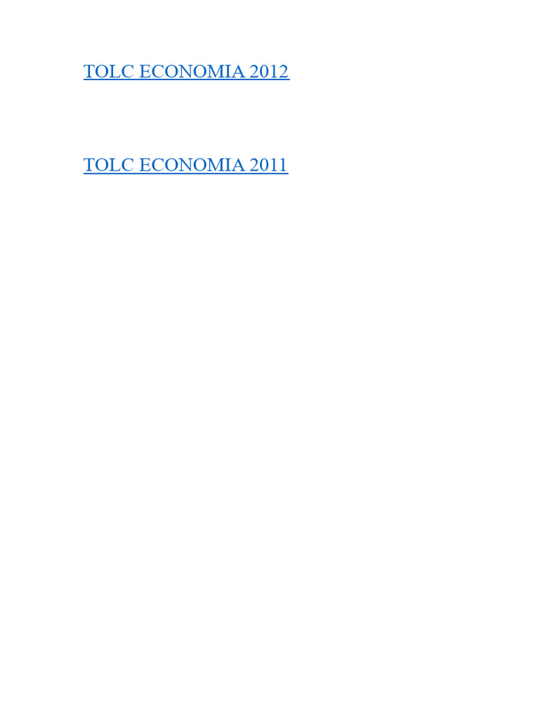 TOLC ECONOMIA | PDF