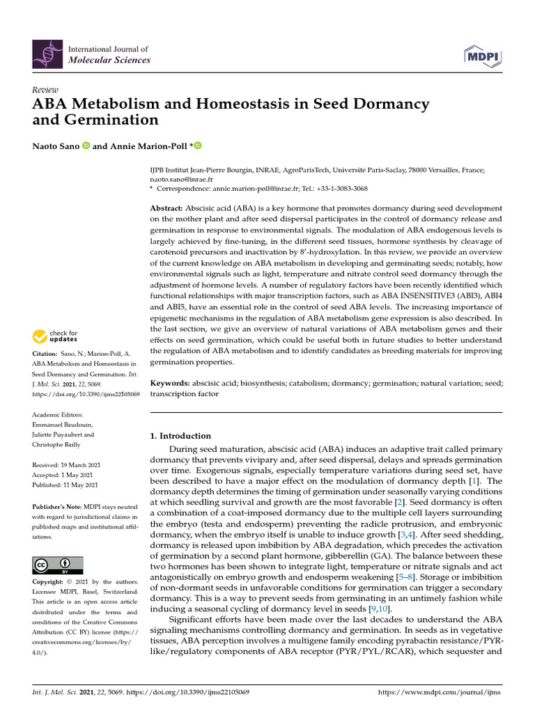 ABA in Germination | PDF | Seed | Germination