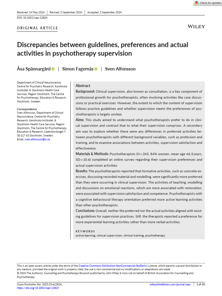 Discrepancies Between Guidelines Preferences and Actual Activities in ...