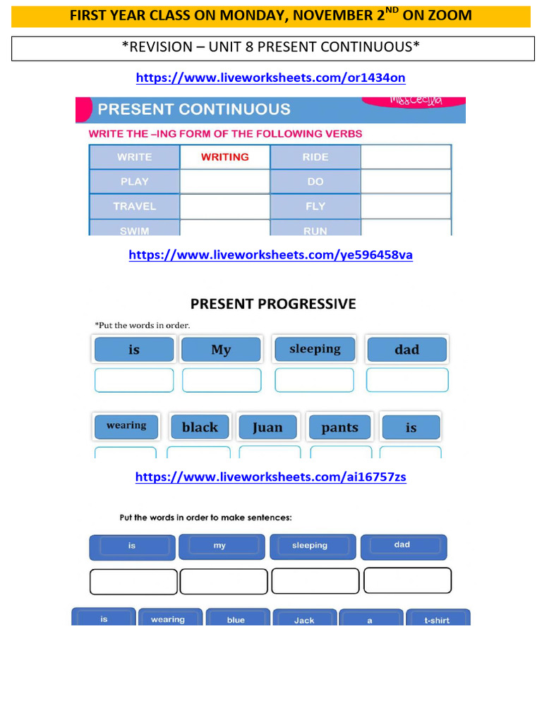 First Year Class 02-11-20 and 04-11-20 | PDF