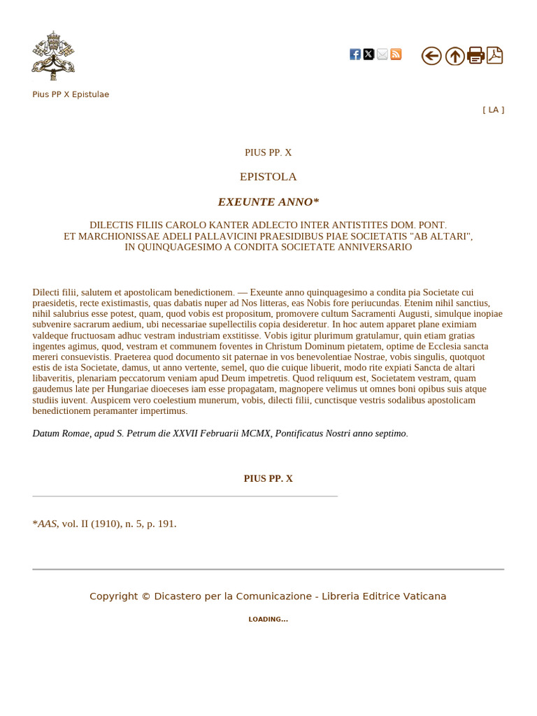 Pius X - Exeunte Anno | PDF