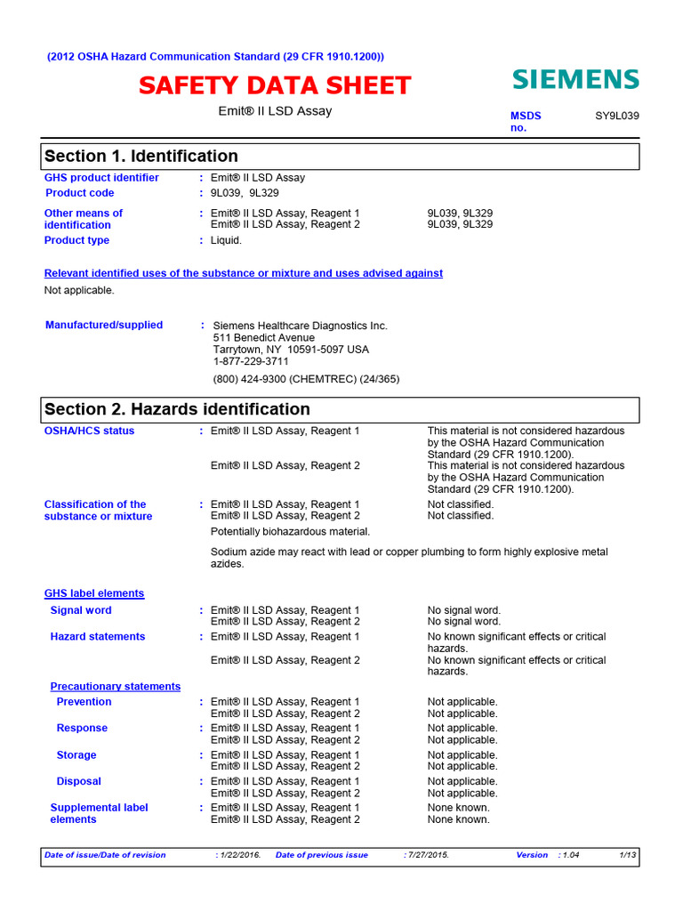 Au - MSDS - 9l039ae | PDF | Waste | Waste Management
