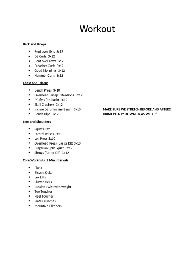 Winter Workout Plan: Back, Biceps, Legs | PDF