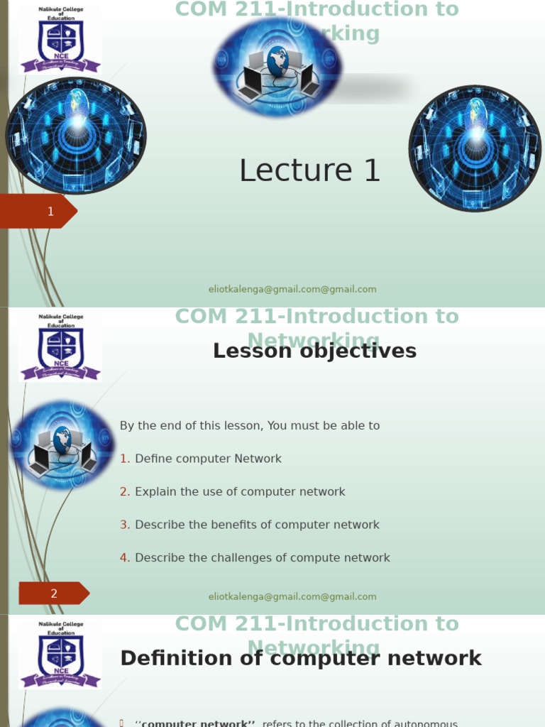 COM 221 - Lecture 1 | PDF | Computer Network | Internet