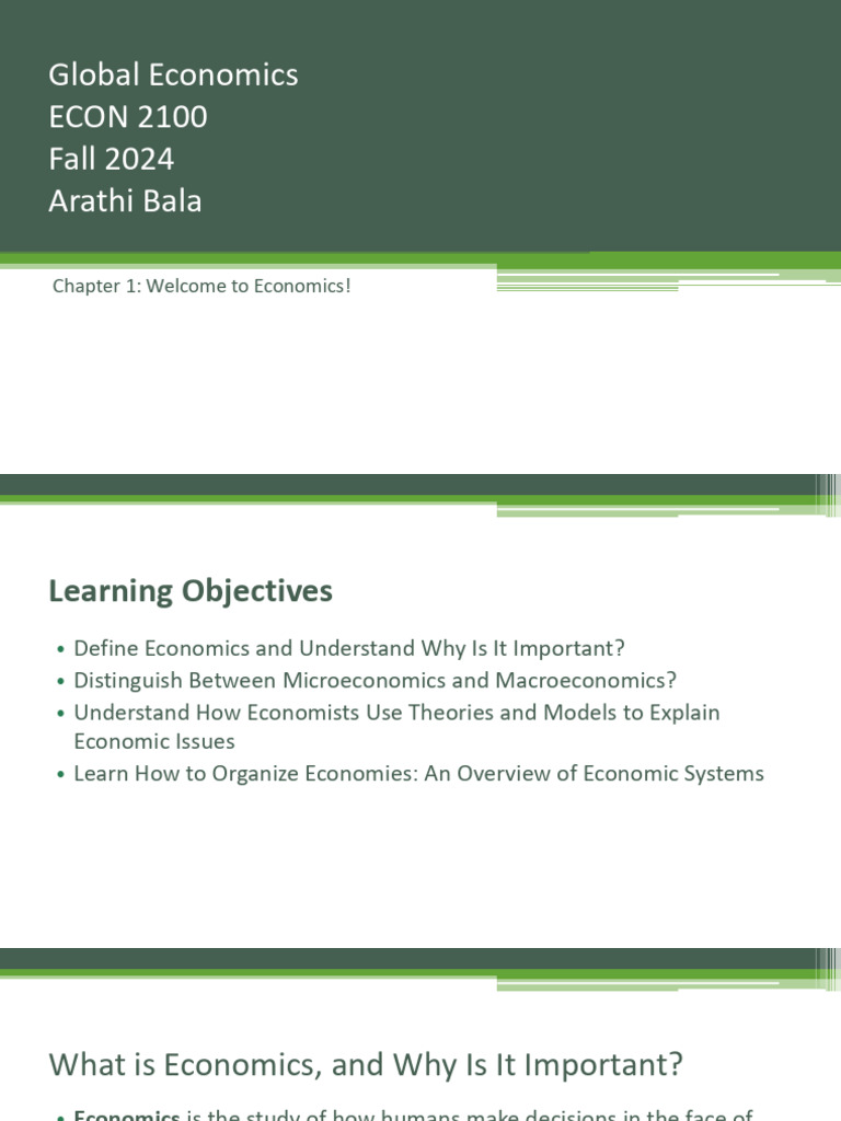 ECON 2100: Welcome To Global Economics | PDF | Economics | Macroeconomics