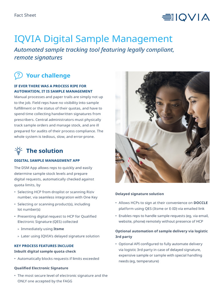 Iqvia Digital Sample Management | PDF | Software | Information Technology