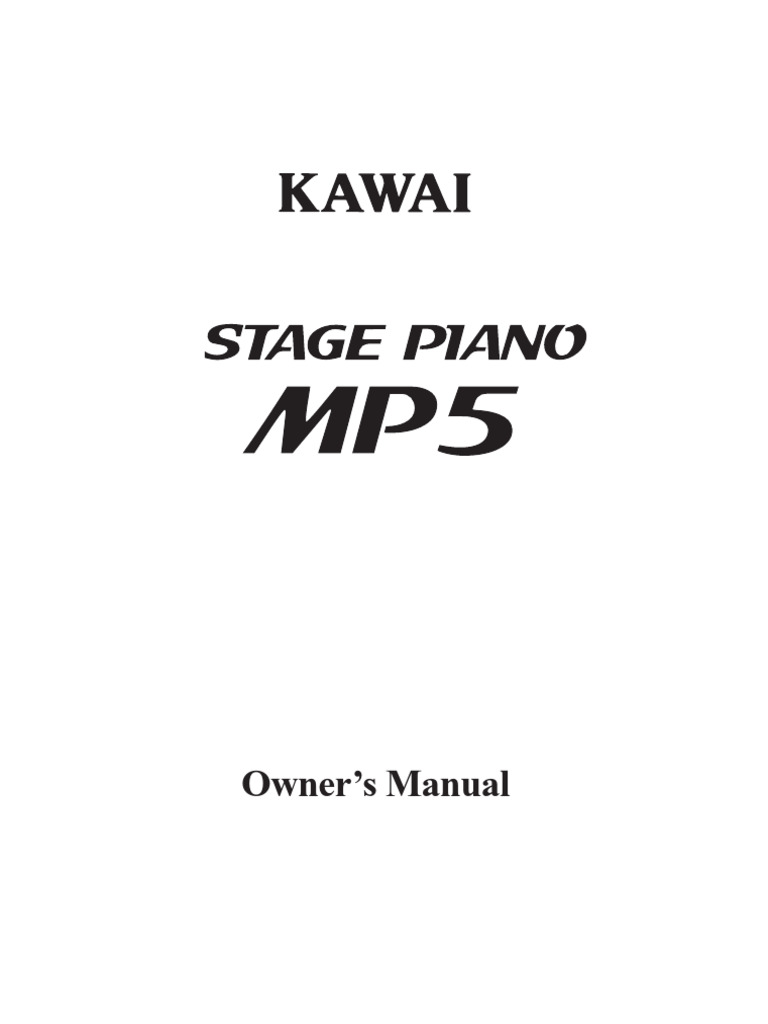Kawai MP5 Digital Piano Manual | PDF | Electrical Connector | Piano