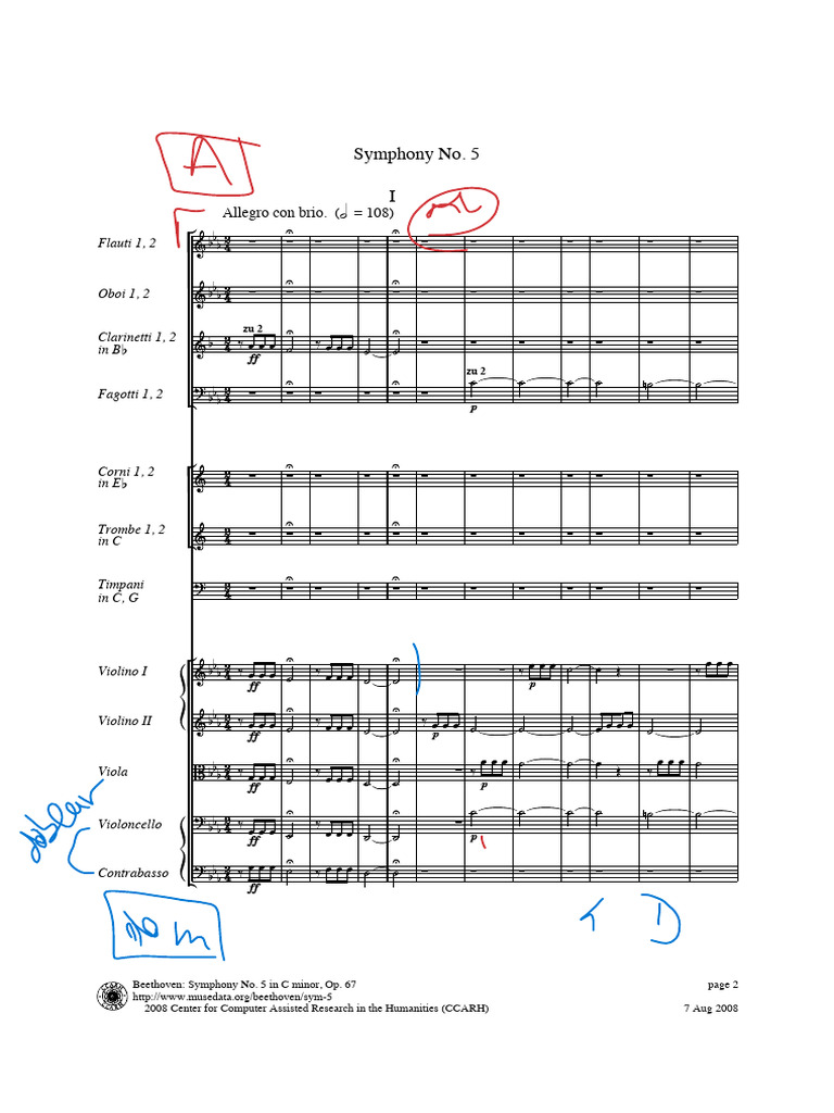Sinfonía V (Primer Movimiento) | PDF | Music | Opus Number