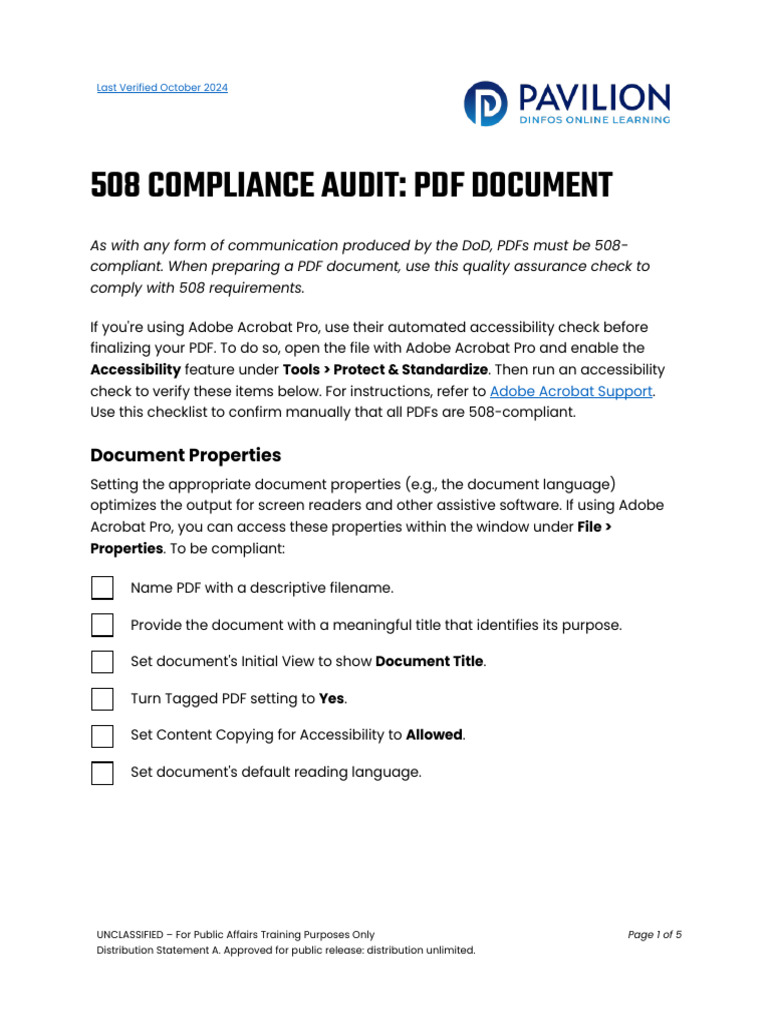 PAVILION 508 Compliance Audit - PDF Document | PDF | Computing | Software