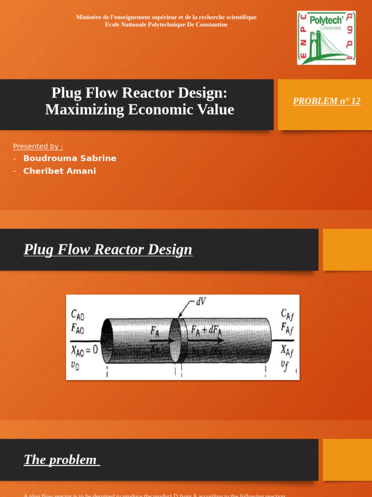 Plug Flow Reactor Design | PDF | Chemical Reactor | Continuum Mechanics