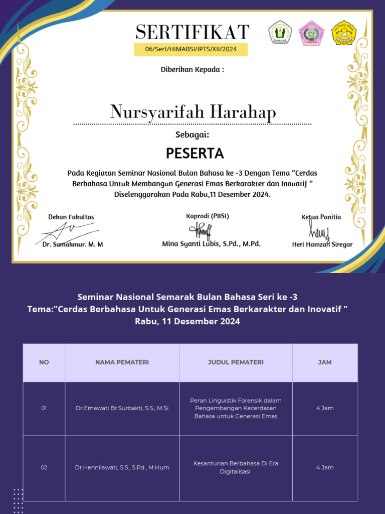 Sertifikat Ibu Sri-5 | PDF