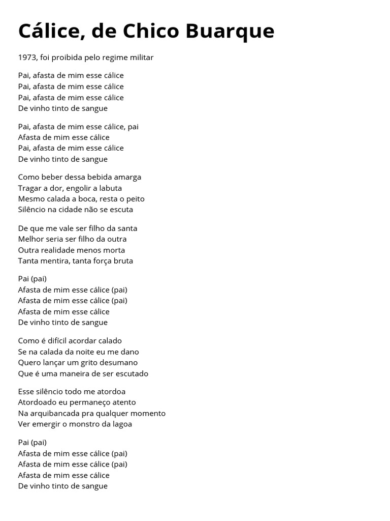 Cálice, de Chico Buarque.pdf | PDF