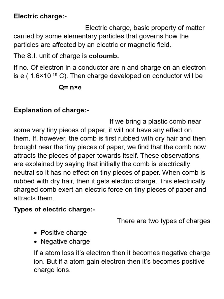 electric | PDF | Electric Charge | Electron