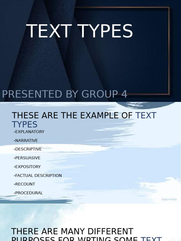 Text Types English Group 4 | PDF