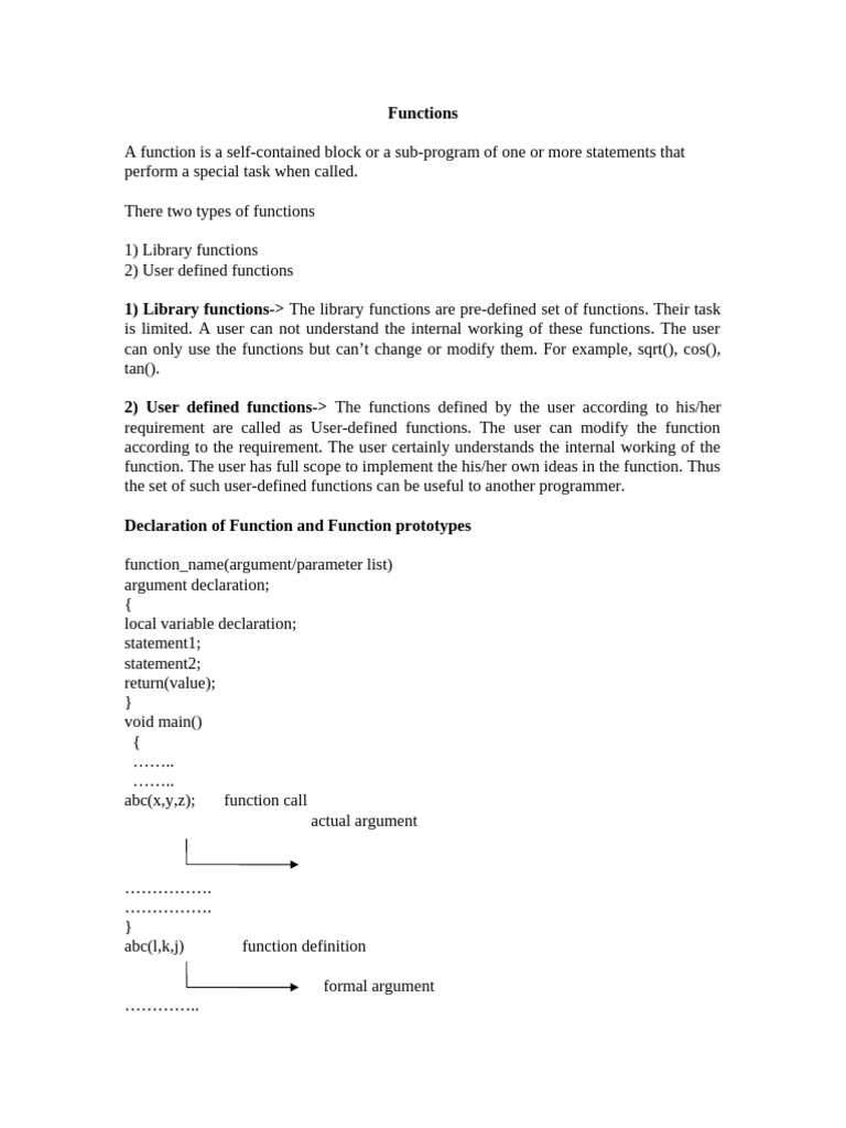 9functions Pdf Parameter Computer Programming Computer Engineering 6347