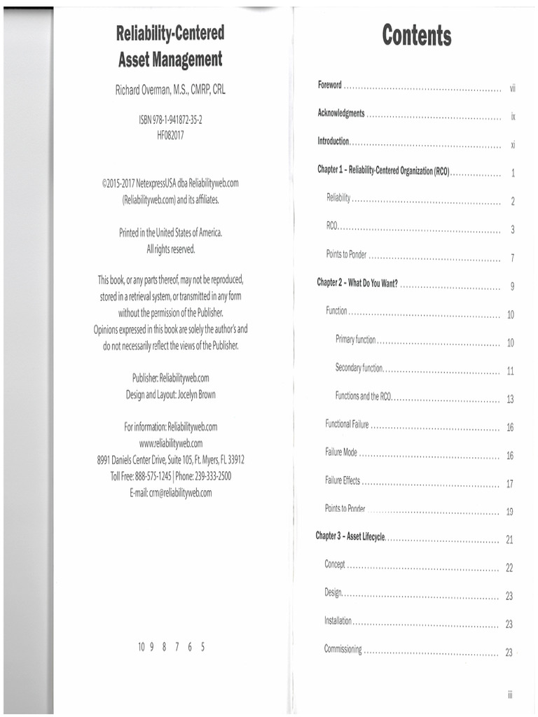 Reliability Centered Asset Management | PDF
