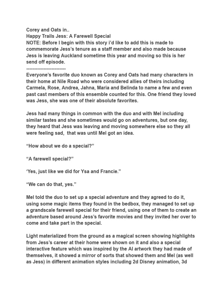 Corey and Oats In | PDF