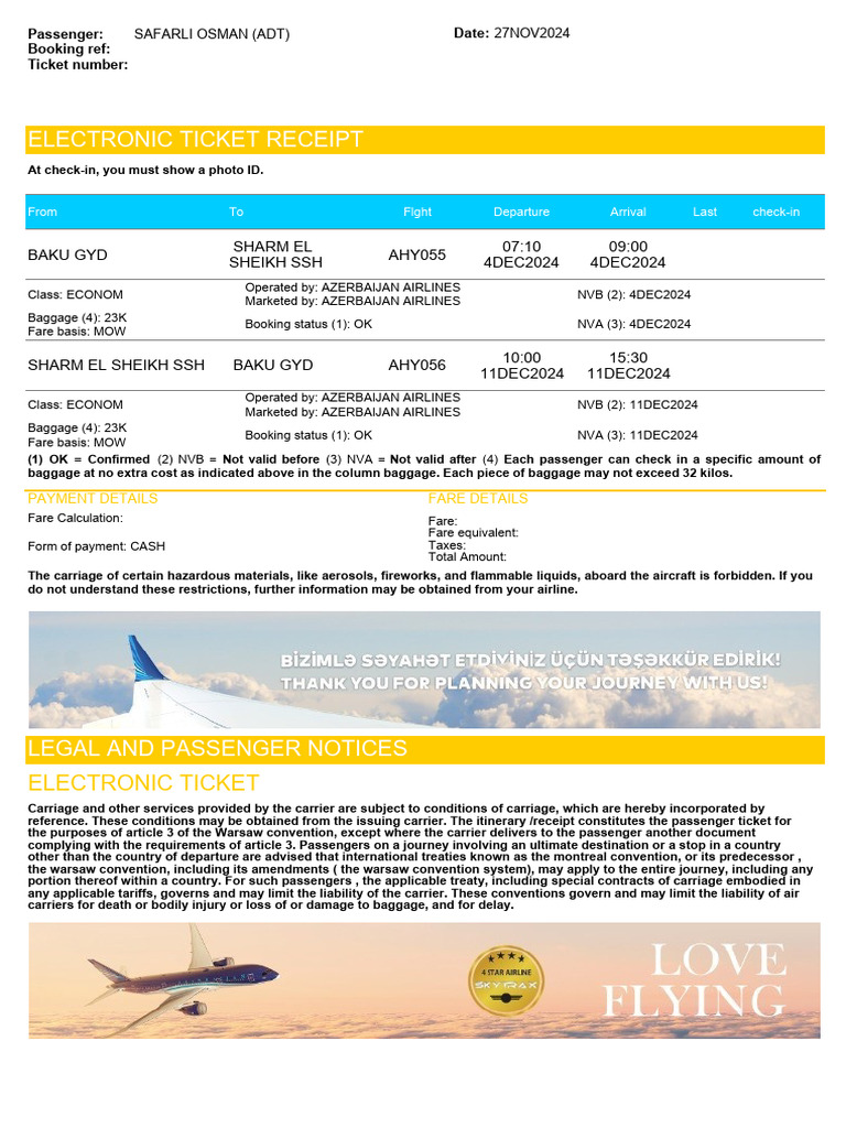 Aviaticket 14309544 | PDF