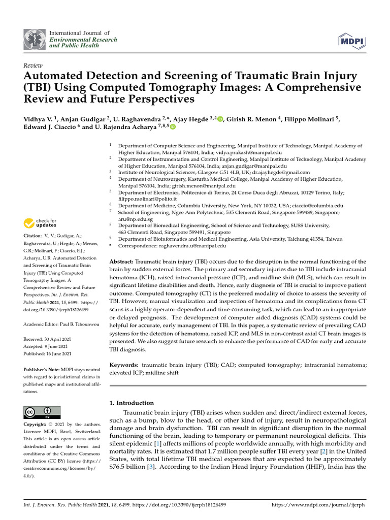 ijerph-18-06499-v2 | PDF | Traumatic Brain Injury