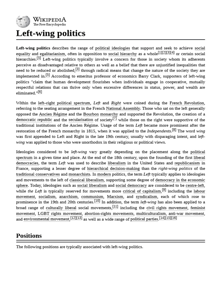 Left-wing_politics | PDF | Left Wing Politics | Socialism