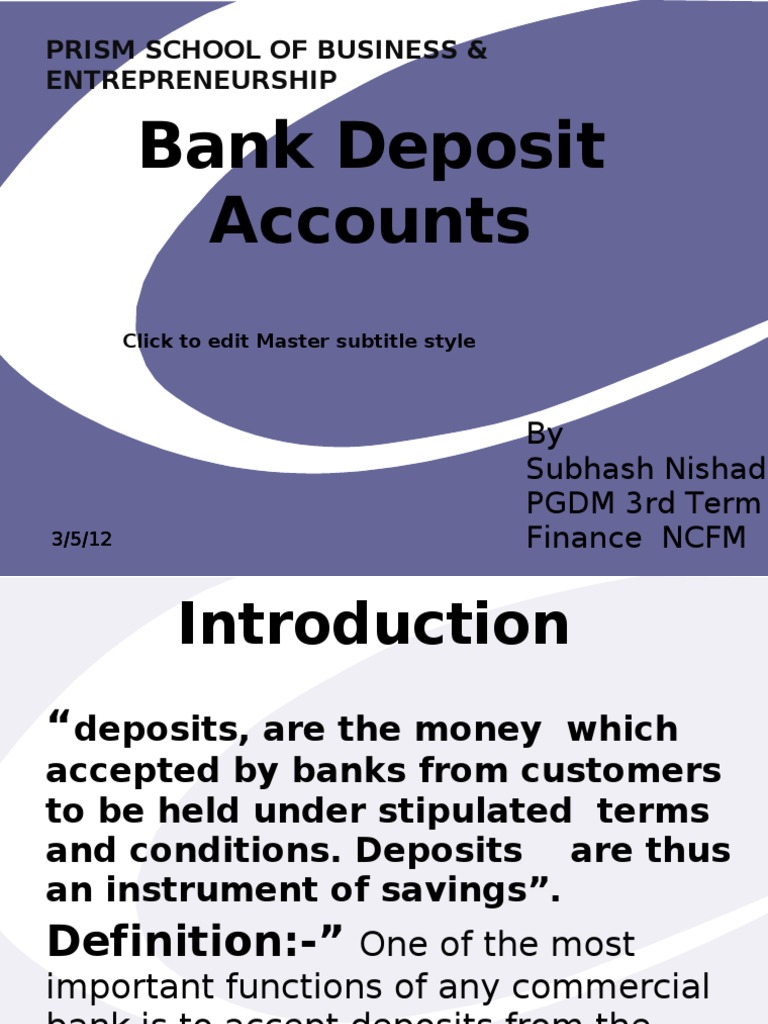 Bank Deposit Accounts Final | PDF | Deposit Insurance | Deposit Account