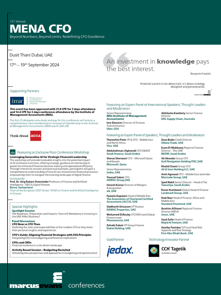 15th Annual MENA CFO 2024 (1) | PDF | Artificial Intelligence | Intelligence (AI) & Semantics