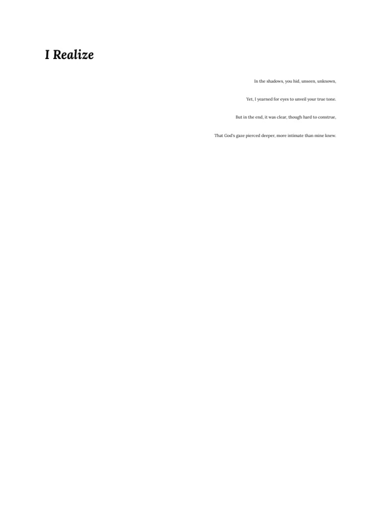 I Realize | PDF