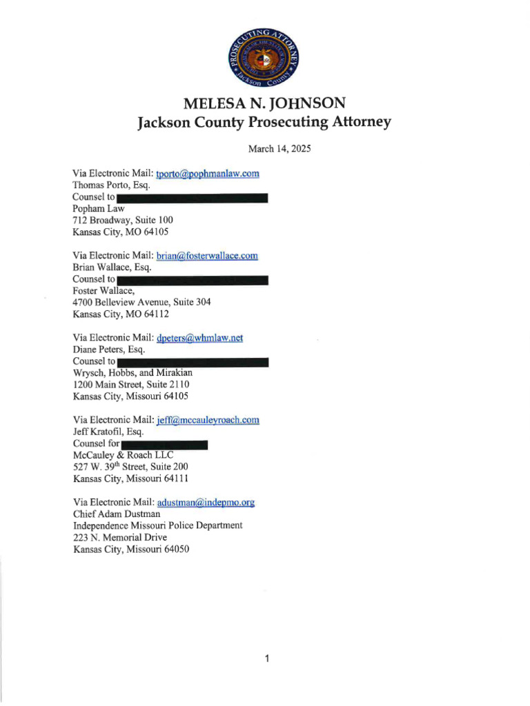 Independence Officer Involved Shooting Letter | PDF