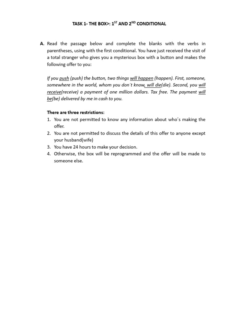 Task 1 - The Box | PDF