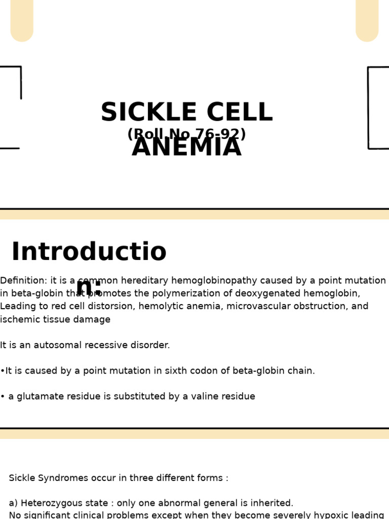 Sickle Cell Anemia - 20250130 - 124401 - 0000 | PDF | Hemoglobin | Anemia