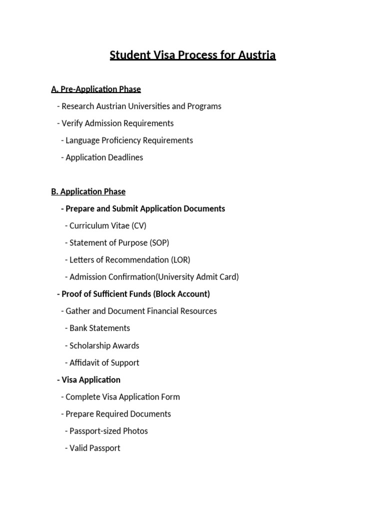 Austria Student Visa Application Guide | PDF
