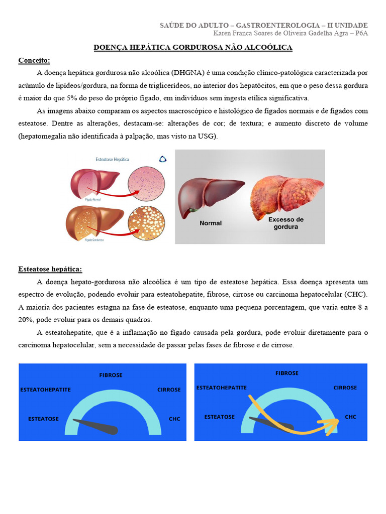DOENÇA HEPÁTICA GORDUROSA NÃO ALCOÓLICA - II unidade | PDF | Medicina ...