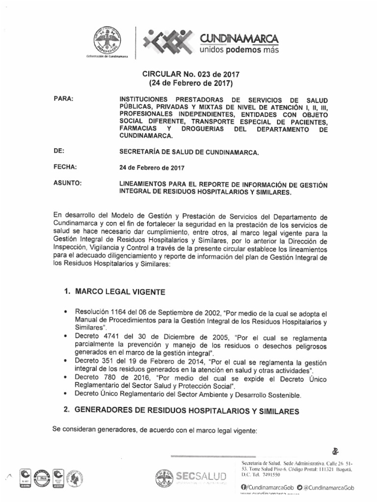 Circular 023 de 2017 | PDF