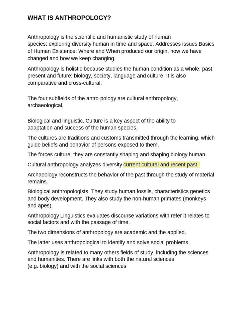 Understanding Anthropology: Key Concepts | PDF