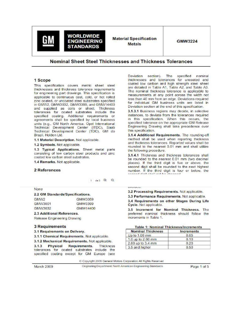 GM Material Specification Metals | PDF