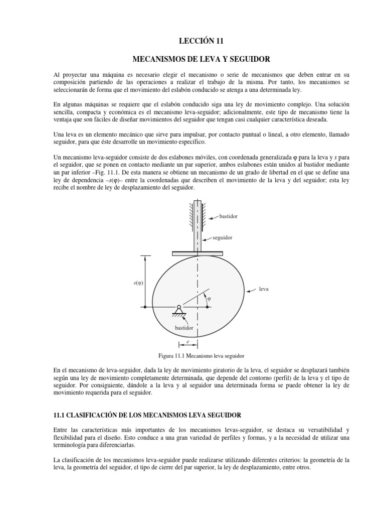 Velocidad del seguidor en mecanismos de leva | PDF | Aceleración ...