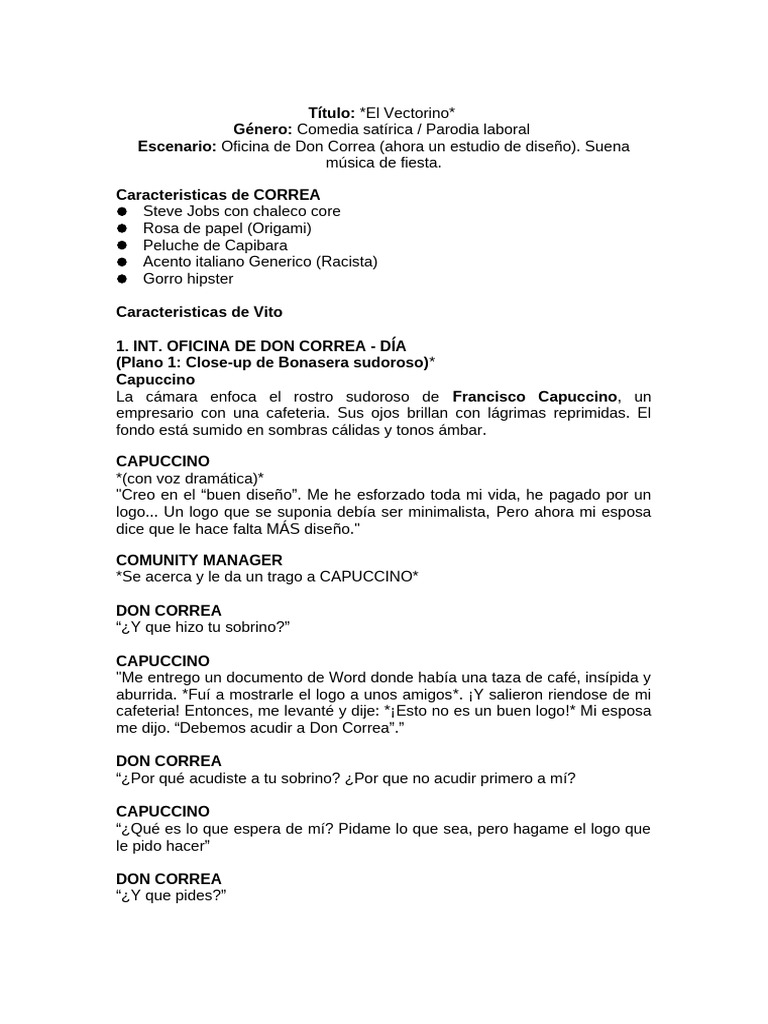 Comedia "El Vectorino": Diseño y Respeto | PDF