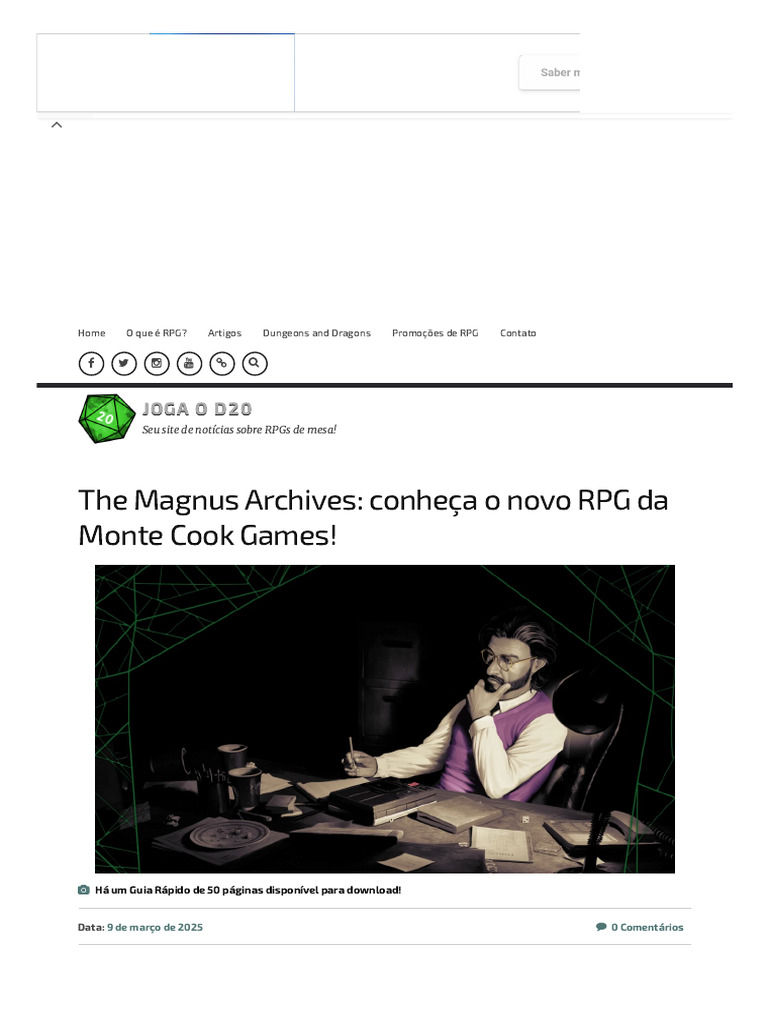 The Magnus Archives: RPG de Terror | PDF | Jogos de RPG | Podcast
