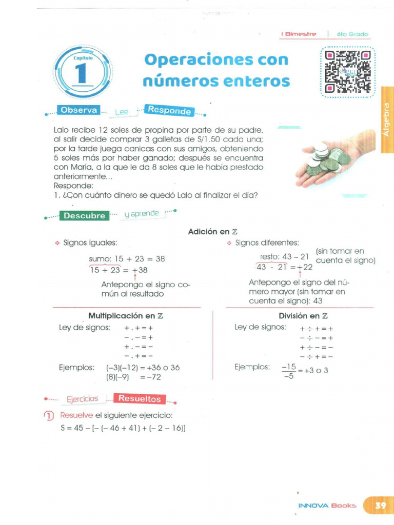 Tema 1 Operaciones Con Números Enteros | PDF