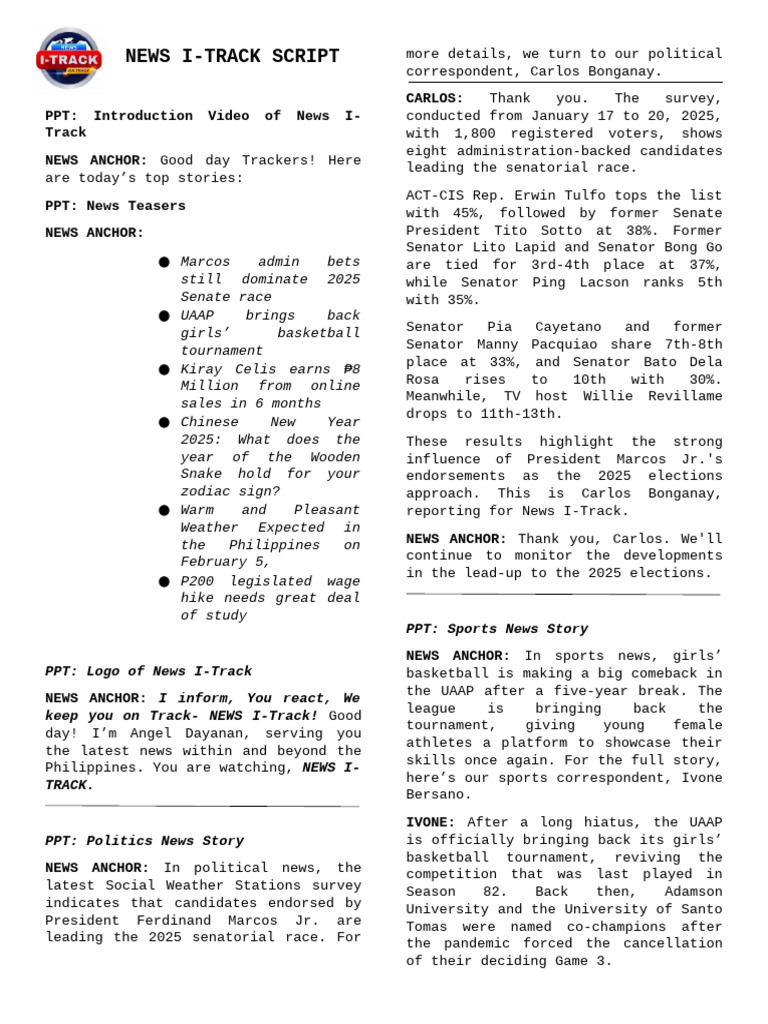 NEWS-I-TRACK-SCRIPT | PDF