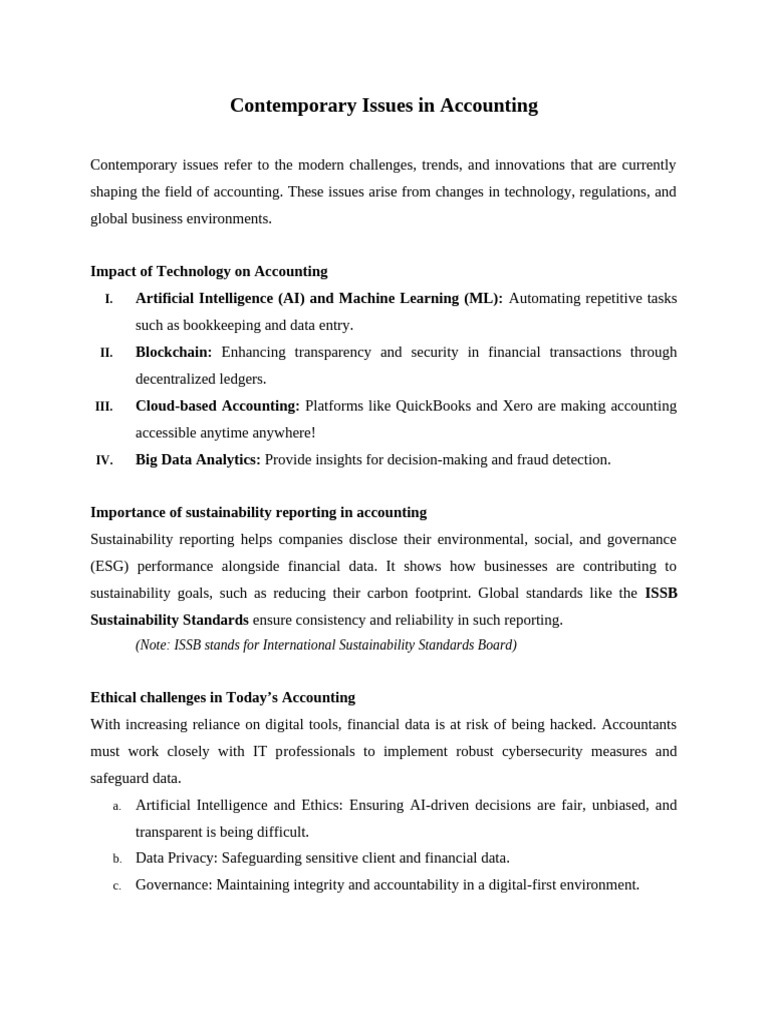 Modern Challenges in Accounting | PDF