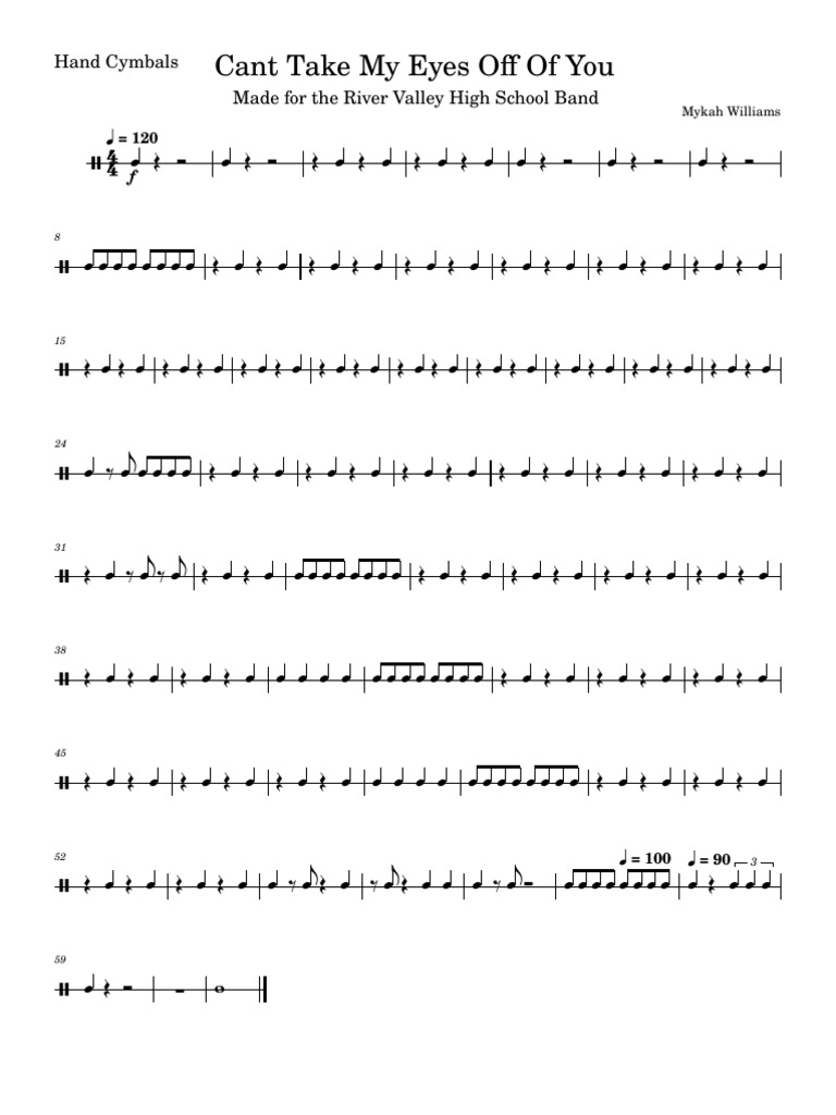 Can T Take My Eyes Off of You (1) - Hand Cymbals | PDF