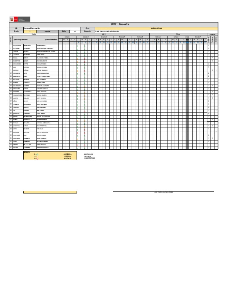 Asistencia 2sec | PDF